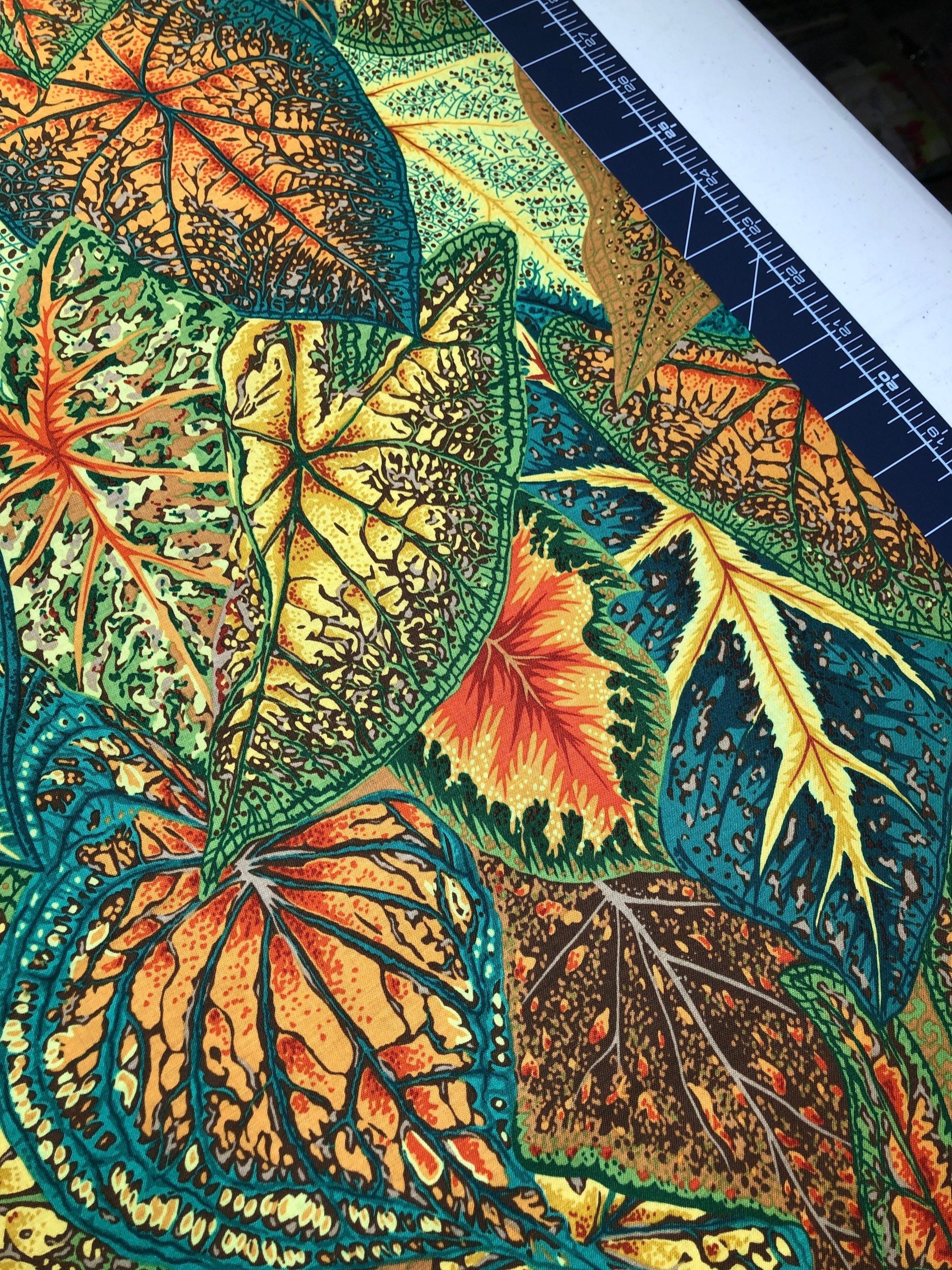 Kaffe Fassett Caladiums Gold PWPJ108 Quilt Fabric by Free Spirit