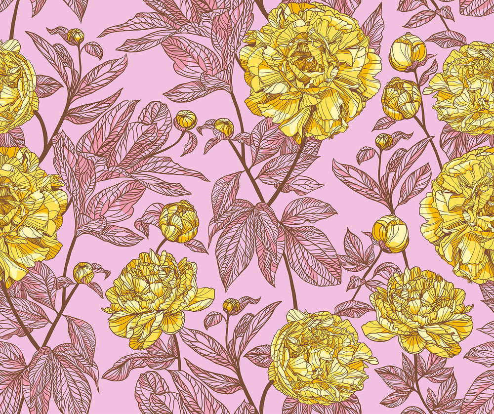 Peony - Sunshine 108" Wide Quilt Backing - Anna Maria Textiles for Northcott Fabrics