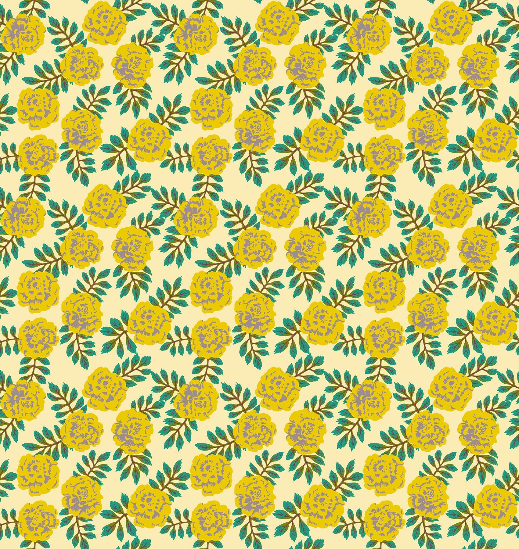 Carnation Golden fabric – Anna Maria for Northcott – Yesterday Collection