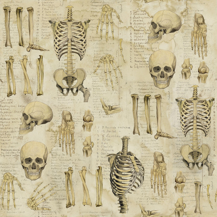 Tim Holtz Anatomy Fabric – PWTH181.NEUTRAL, Laboratory Collection