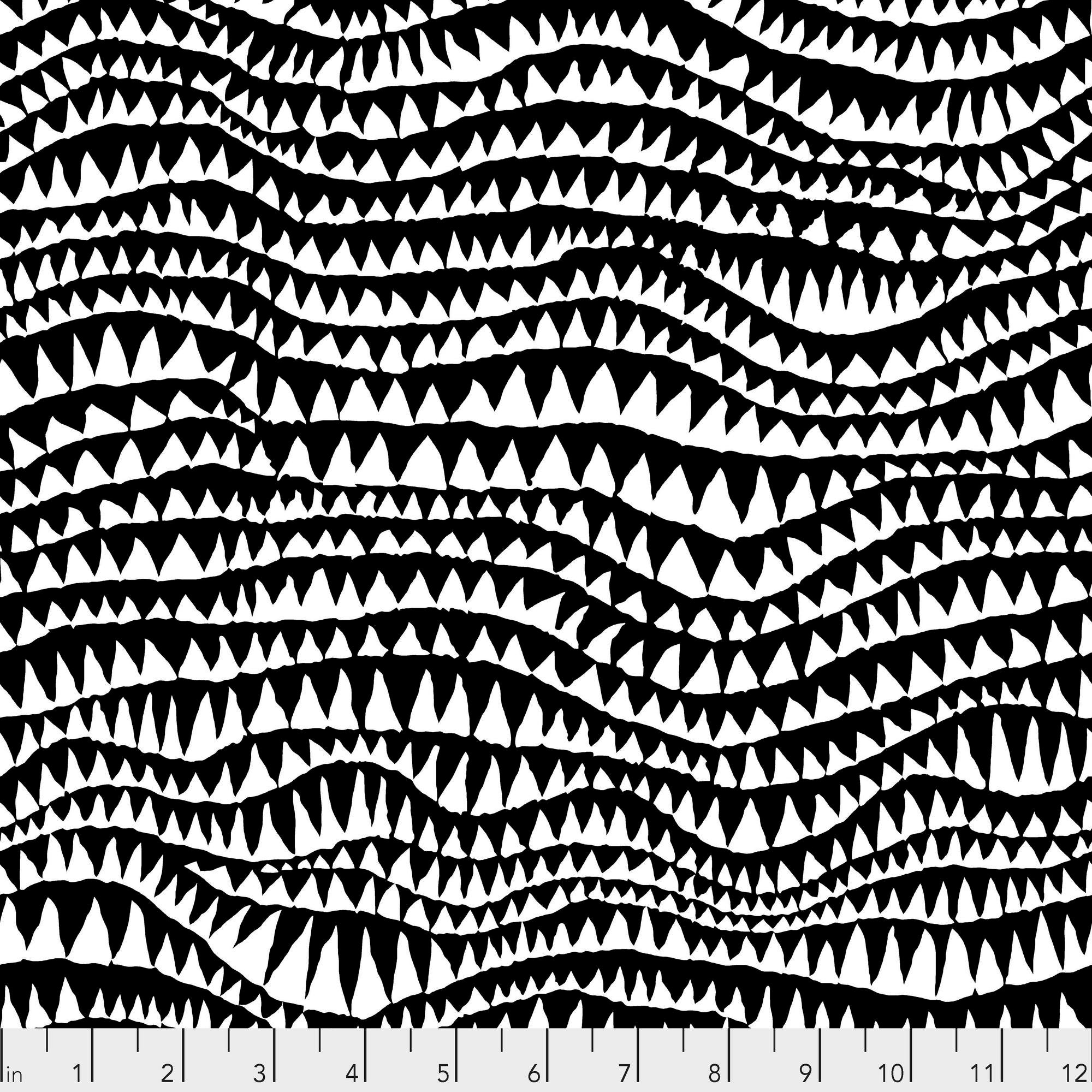 Sharks Teeth PWBM060 Kaffe Fassett Fabric – Black & White Quilt Cotton