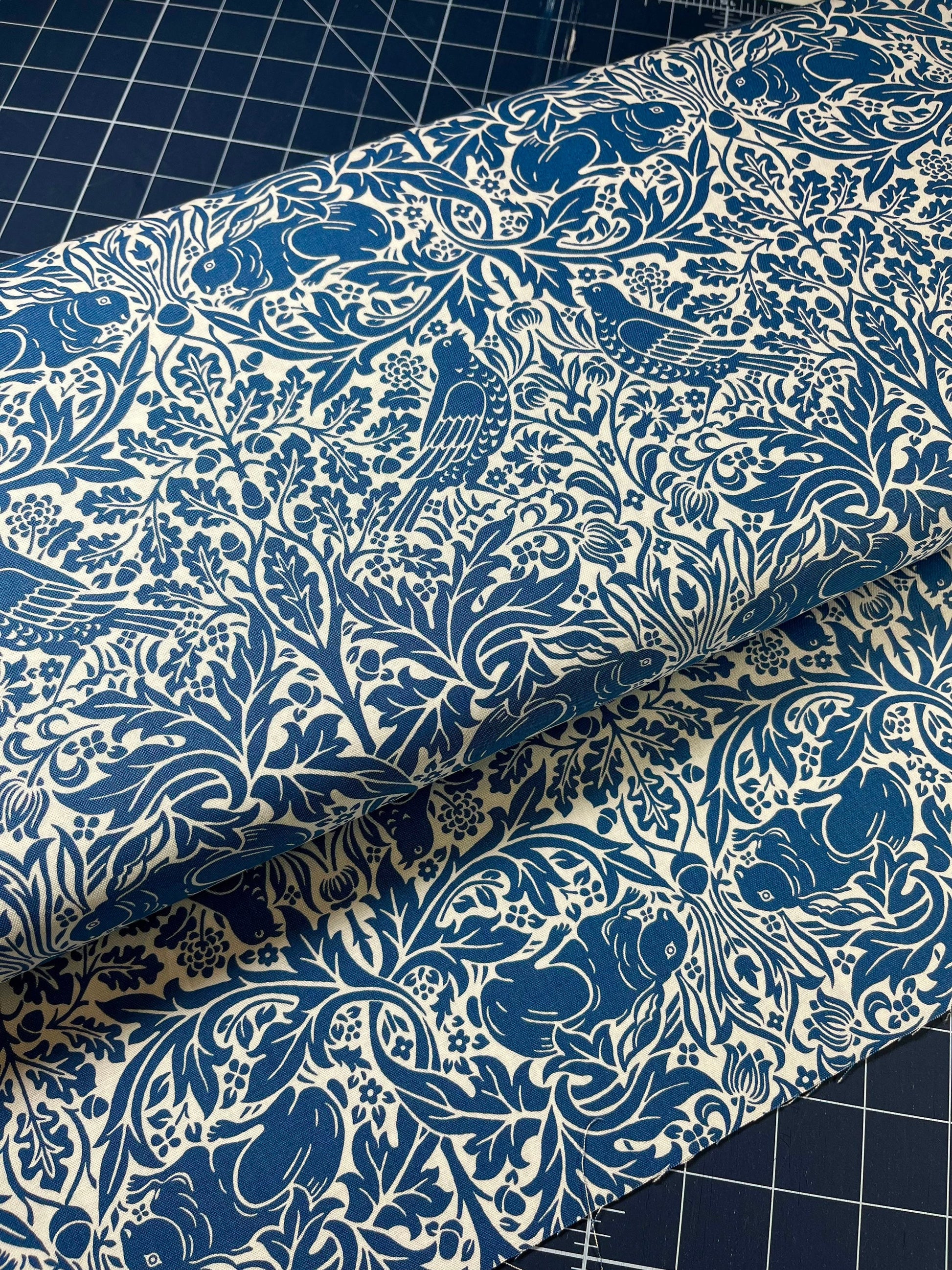 William Morris Brer Rabbit Blue Fabric - Wandle Collection PWWM026 ...