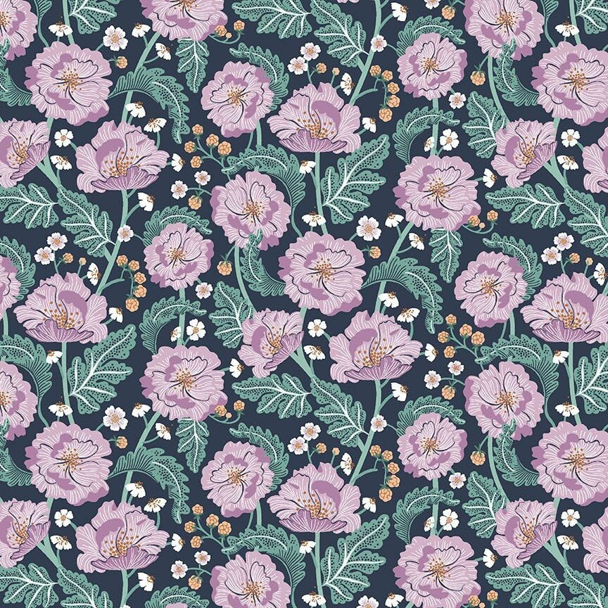 Enchanted Floral Quilt Fabric in Indigo – Dear Stella | By the Yard